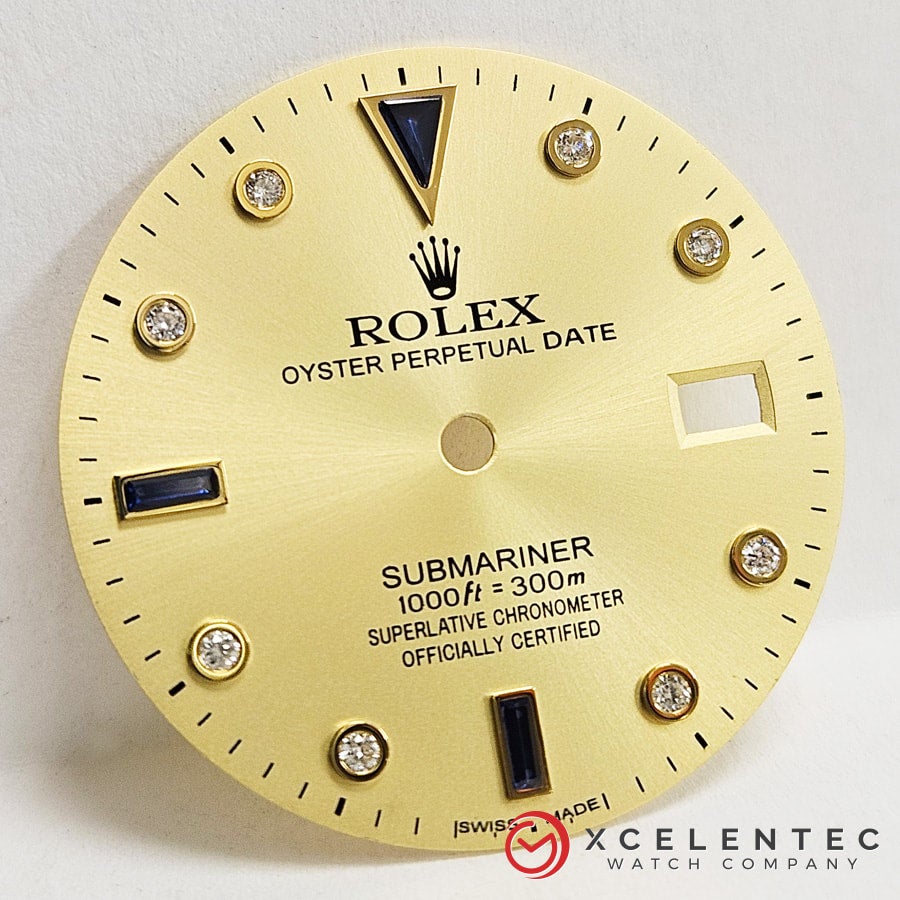 Rolex Submariner 40 Champagne Serti Sapphire Diamond Dial | XCELENTEC