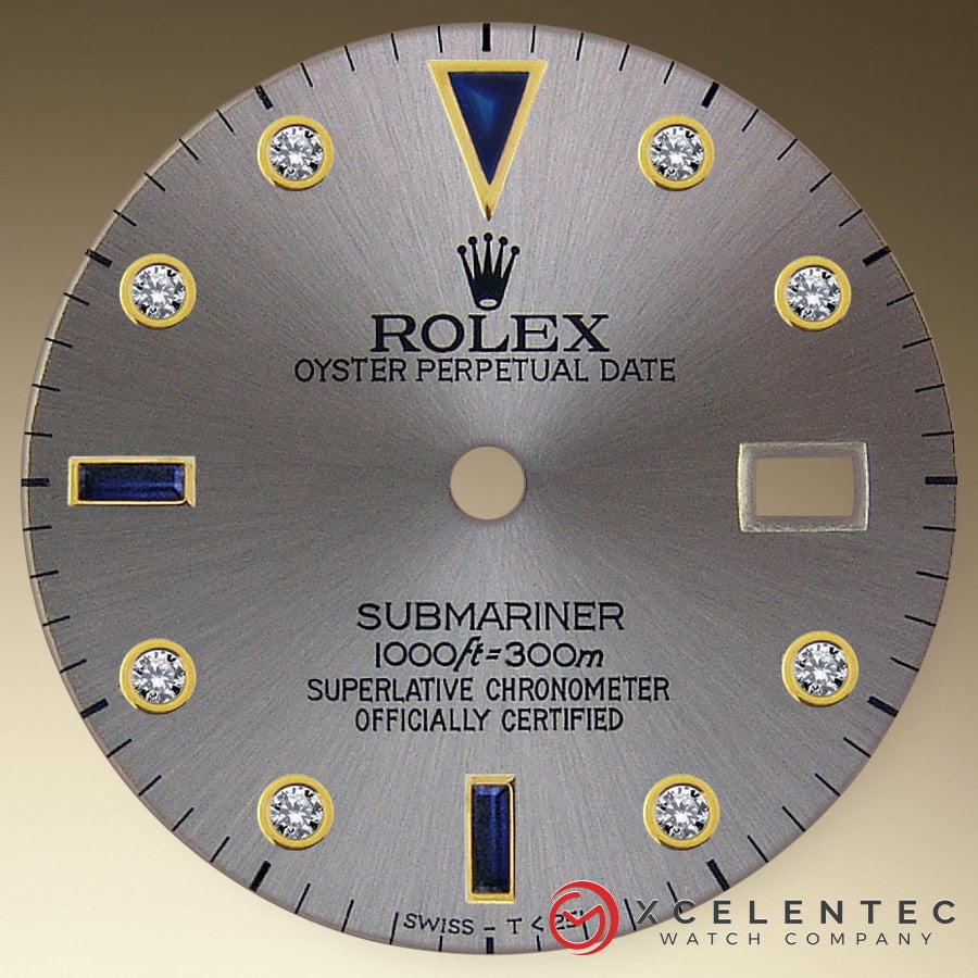 Rolex Submariner 40 Slate Grey Serti Sapphire Diamond Dial | XCELENTEC